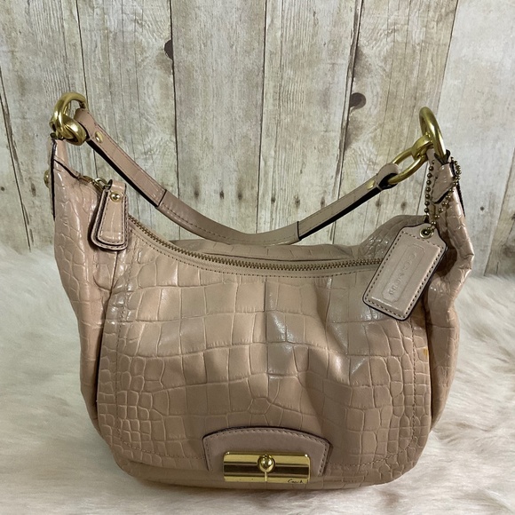 Coach | Bags | Coach Kristin Embossed Leather Crocodile Hobo Bag F22925 ...